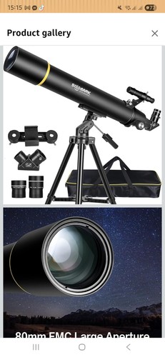 Beginners Kids Adults 80mm 900mm Refractor Astronomical Telescope AZ ...