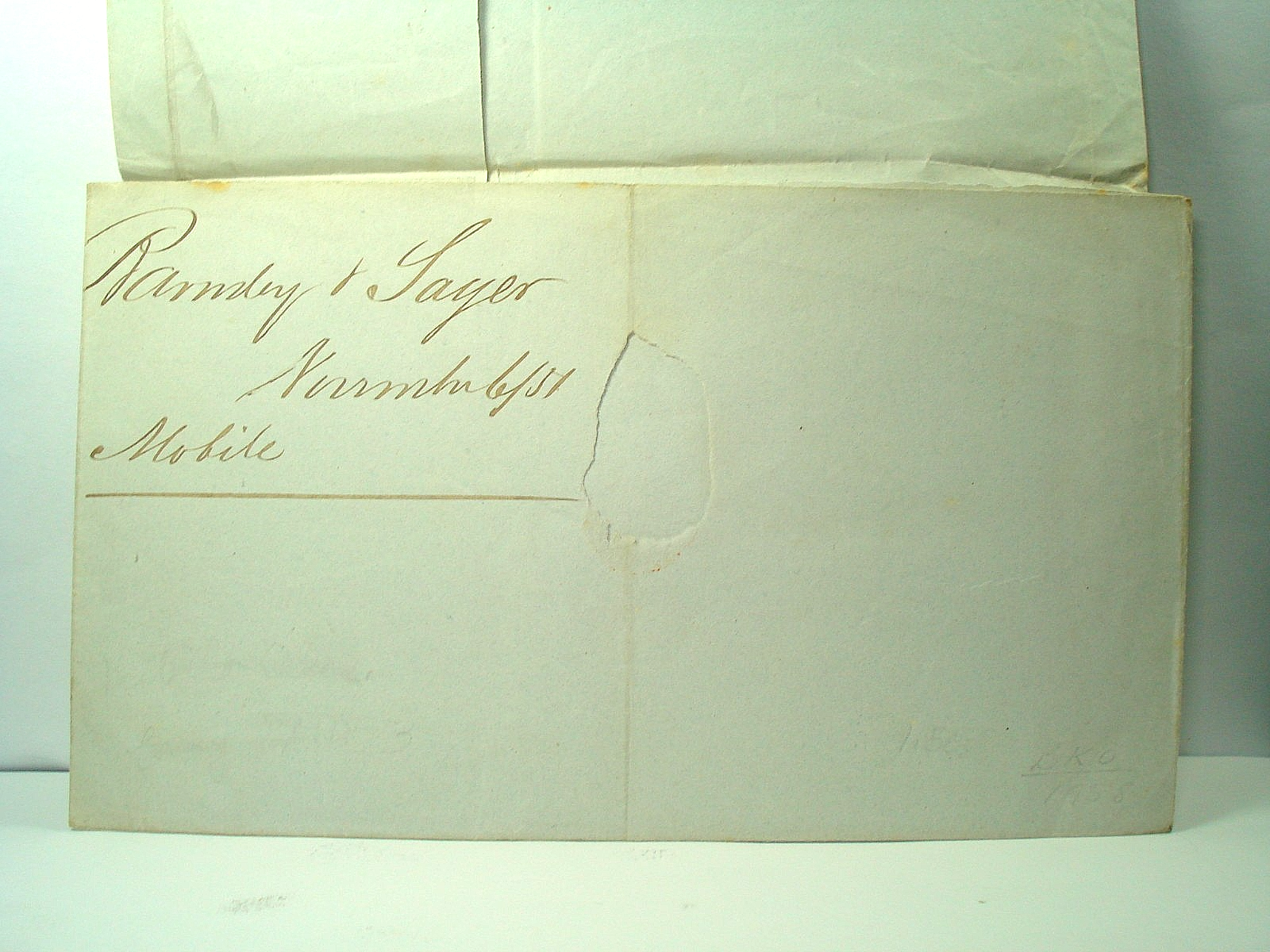 1850's FANCY Red MOBILE ALA Alabama Stampless BOXED PAID 3 Cover ...
