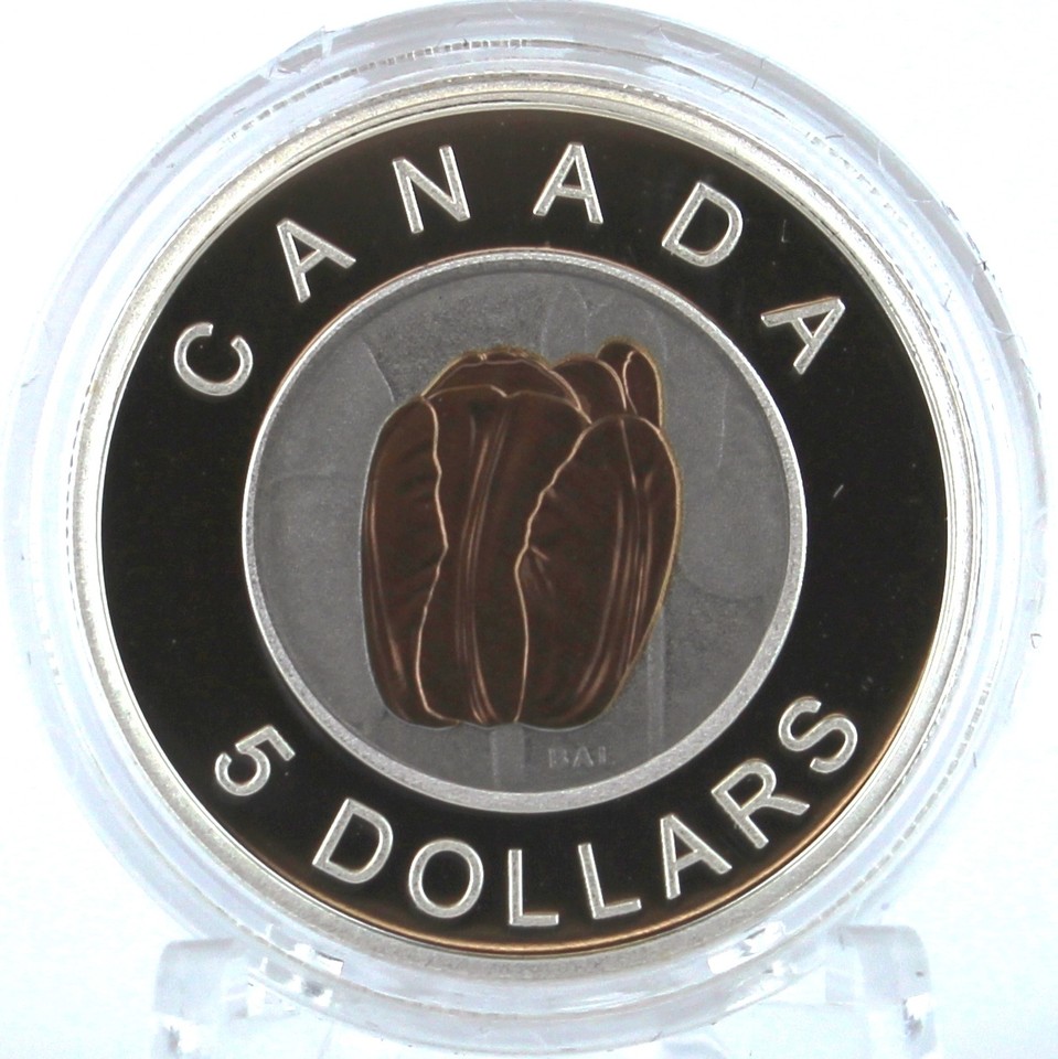 2014 $5 Tulip - Flowers in Canada Series Silver and Niobium Bi-Metali ...