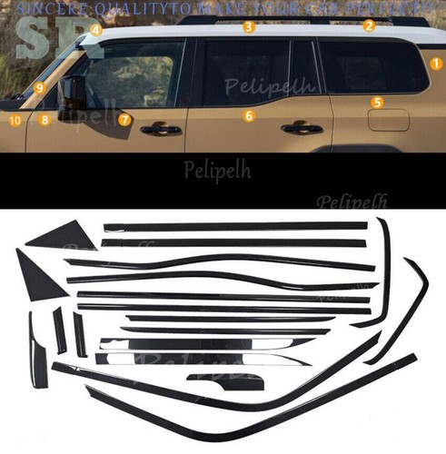 Fit for 2024-2025 Lexus GX550 Black Stainless Steel Windows Car Trim ...