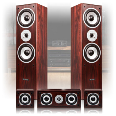 Fenton 100-333 Walnut 5.0 Surround Sound Speaker Set Hi-Fi Home Cinema ...