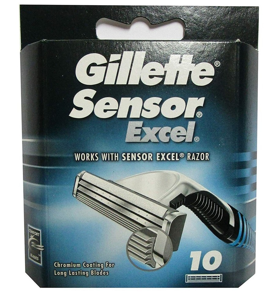11 Gillette 10 Sensor Excel Razor Blades Cartridges Refill Vector3 ...