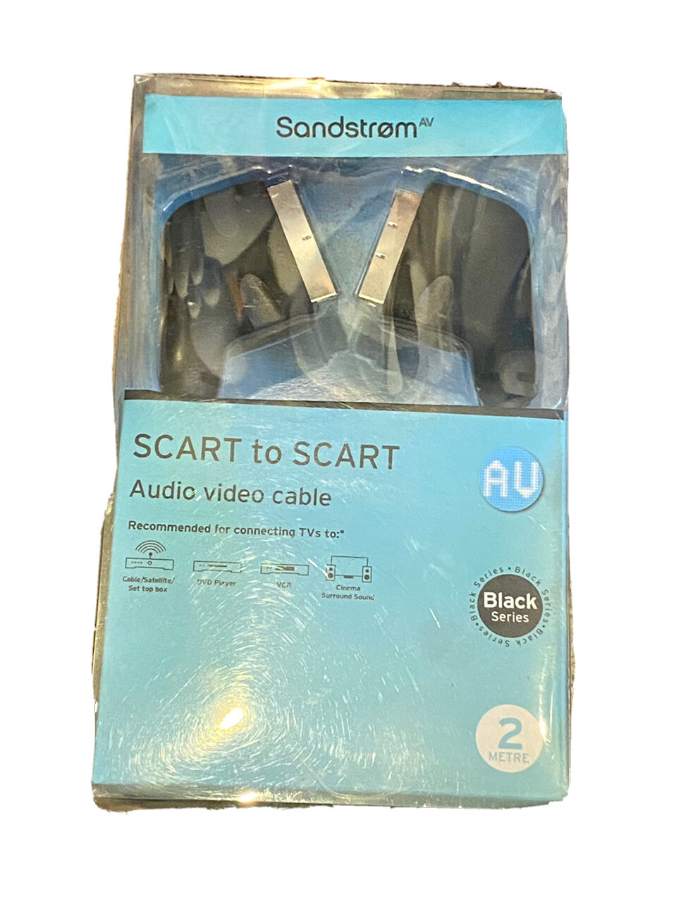 New Sandstrom Black Series Scart to Scart Audio Video Cable BNWB AV 2 ...