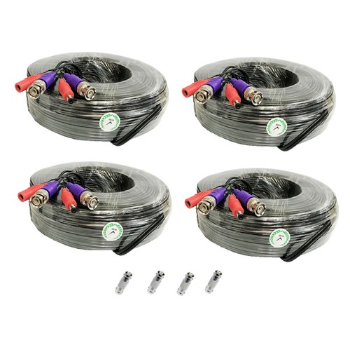 4 PACK PREMIUM 100Ft. HD 4K 5MP/8MP BNC EXTENSION CABLES FOR LOREX ...