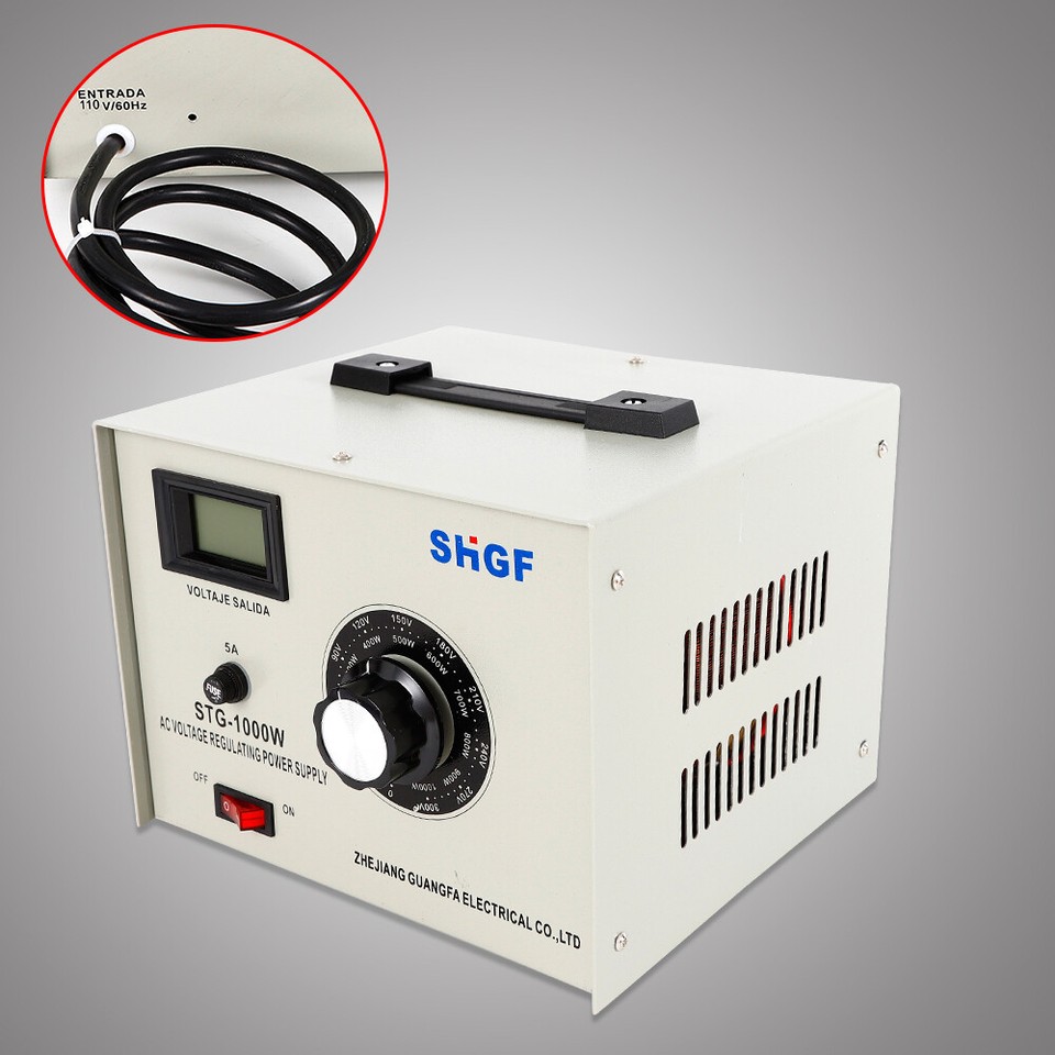 Variac Auto Transformer AC Variable Voltage Regulator Metered 1000W 0 ...