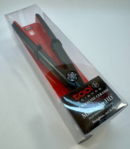 Tool Science Mini Styler HD Flat Iron 1” Tourmaline Ceramic Red & Black ...