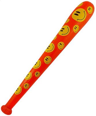 Large Inflatable Happy Face Baseball Bat - 85cm Toy Loot/Party Bag ...