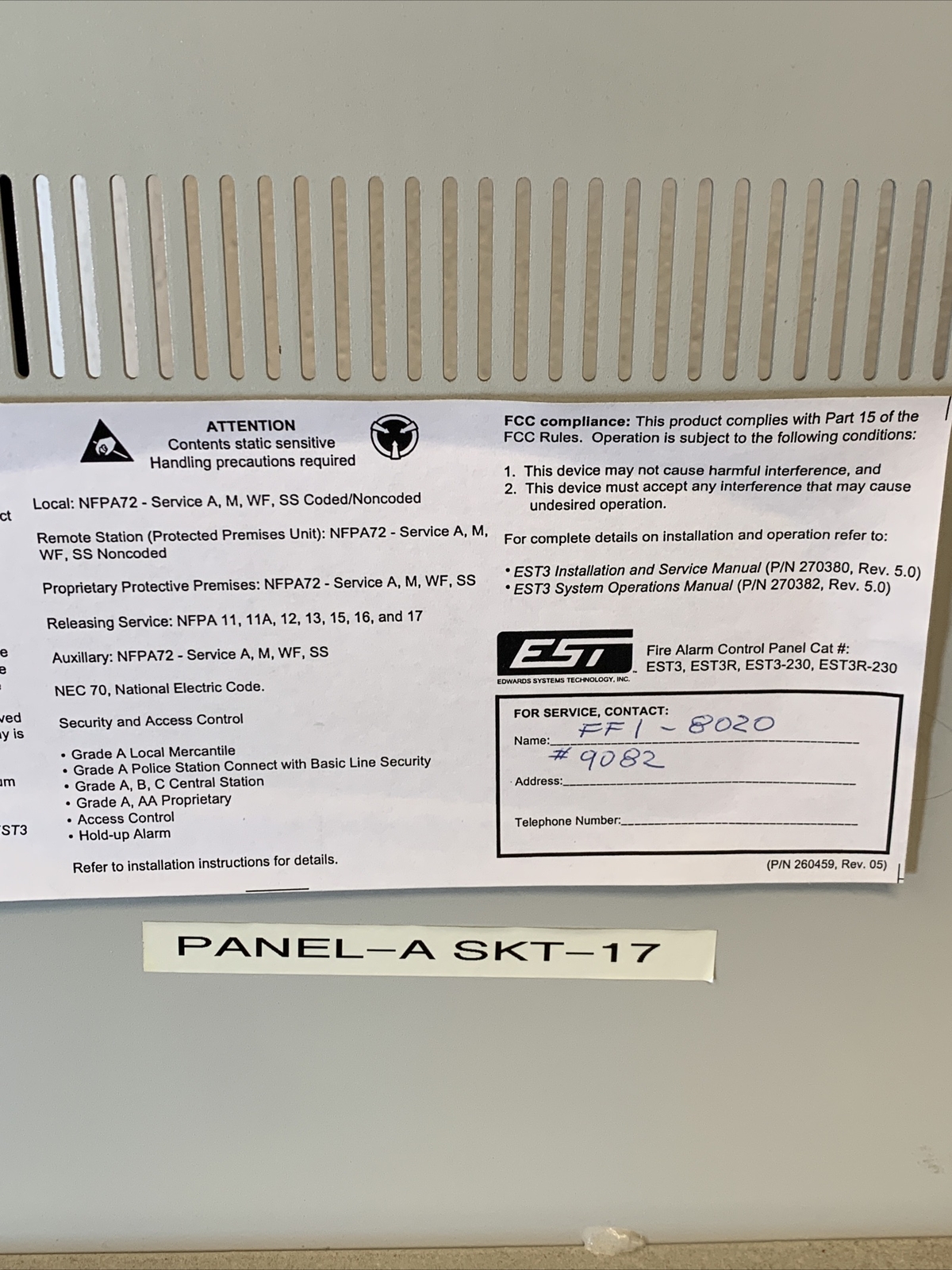 Edwards EST3 Fire Alarm System Control Panel CPU, Display, 12-Slots ...