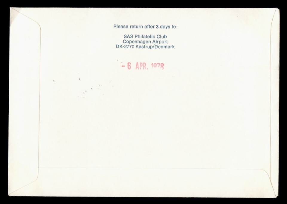 DR WHO 1978 DENMARK FIRST FLIGHT SAS COPENHAGEN TO CHICAGO IL USA ...