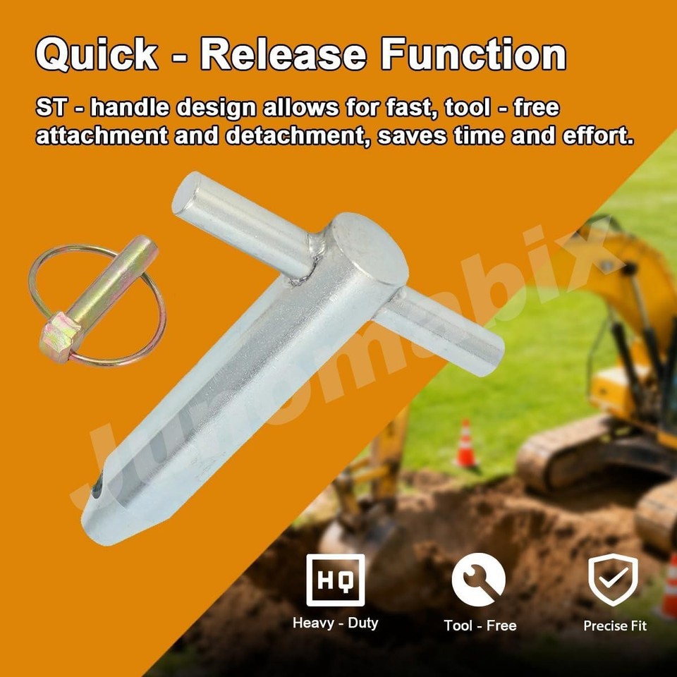 TAG Style T-Handle Quick Coupler Pin 1-1/4"x6 for Backhoe Excavator ...