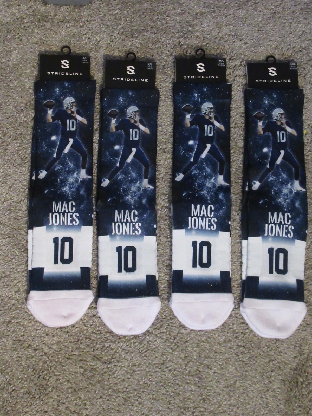Mac Jones NFL Football Strideline Mens Crew Socks ~~4 PAIRS~~ | eBay