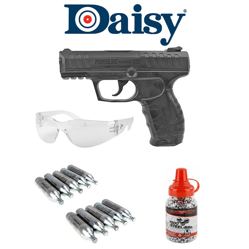 Daisy 426 PowerLine CO2 Semi-Auto 15 Rounds .177 BB Airgun Black Air ...