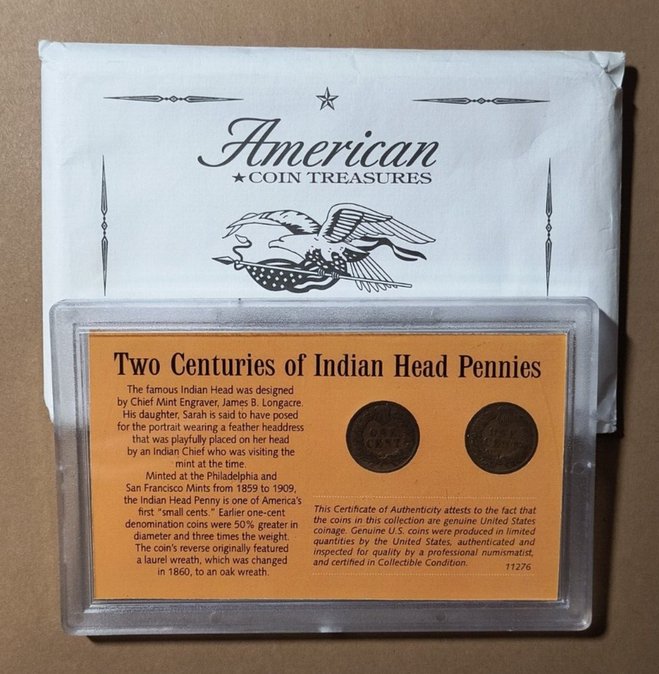 1898 & 1908 Indian Head Pennies Coin Set - Two Centuries of Pennies ...