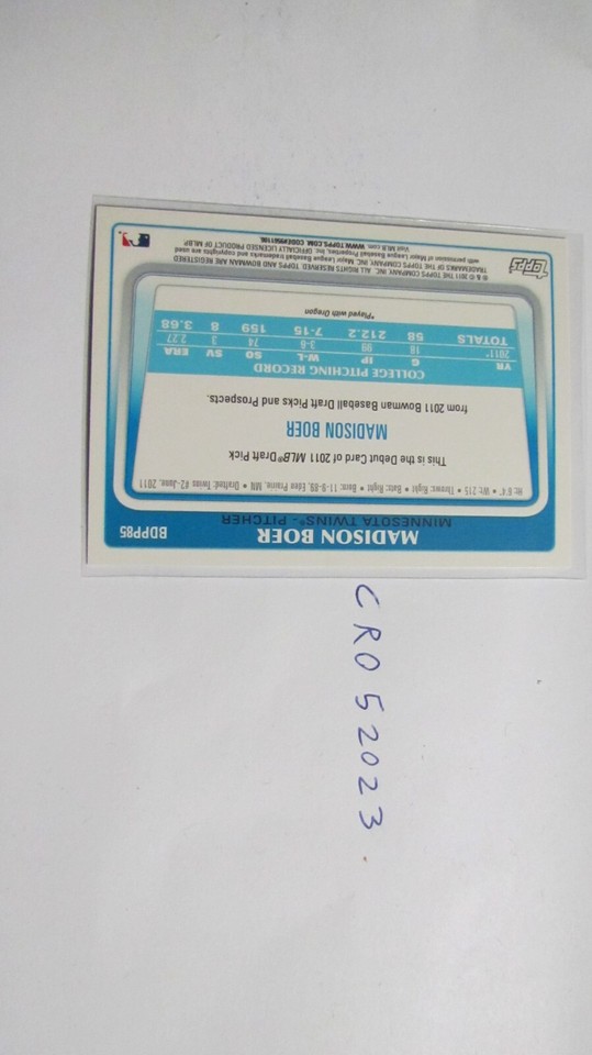 2012 Bowman Madison Boer signed Baseball Card (2) | eBay