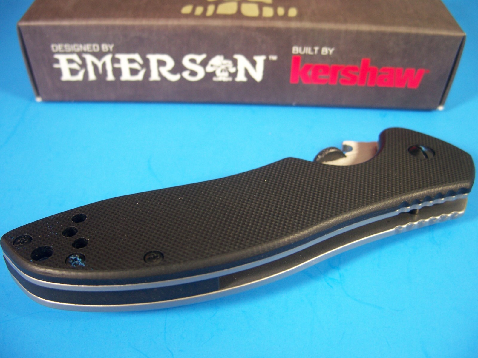 KERSHAW EMERSON - CQC-6K Black G-10 instant-opening wave Knife 2-tone ...