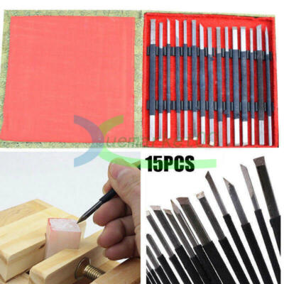 15PCS Steel Gravers Chisel Stone Seal Wood Carving Engraving Tool Set # ...
