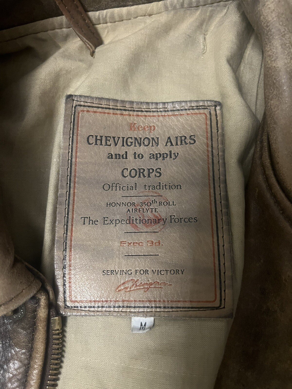 Chevington Leather Pilot Bomber Jacket Vintage Made … - Gem