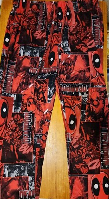 🌞 Marvel Deadpool Men's Black Red Pajamas Lounge Sleep Pants Large | eBay
