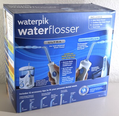 Waterpik Water Flosser Ultra & Cordless Plus WP-100/450 COMBO SET - NEW ...
