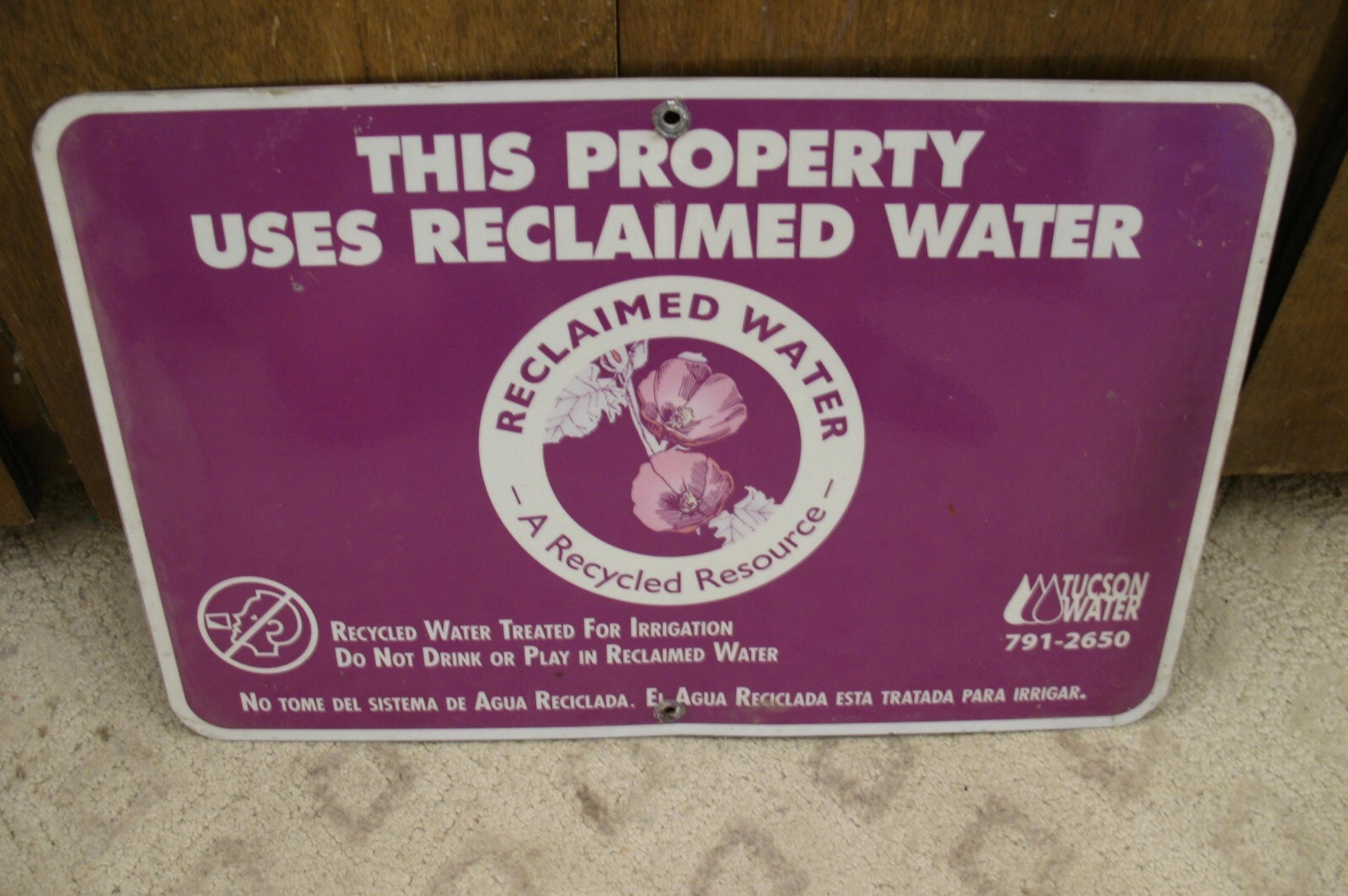 D4 - THIS PROPERTY USES RECLAIMED WATER TUCSON ARIZONA REAL ROAD STREET ...