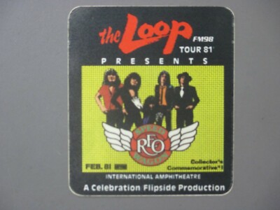 REO Speedwagon satin cloth radio sticker The Loop FM98 Tour 1981 OTTO ...