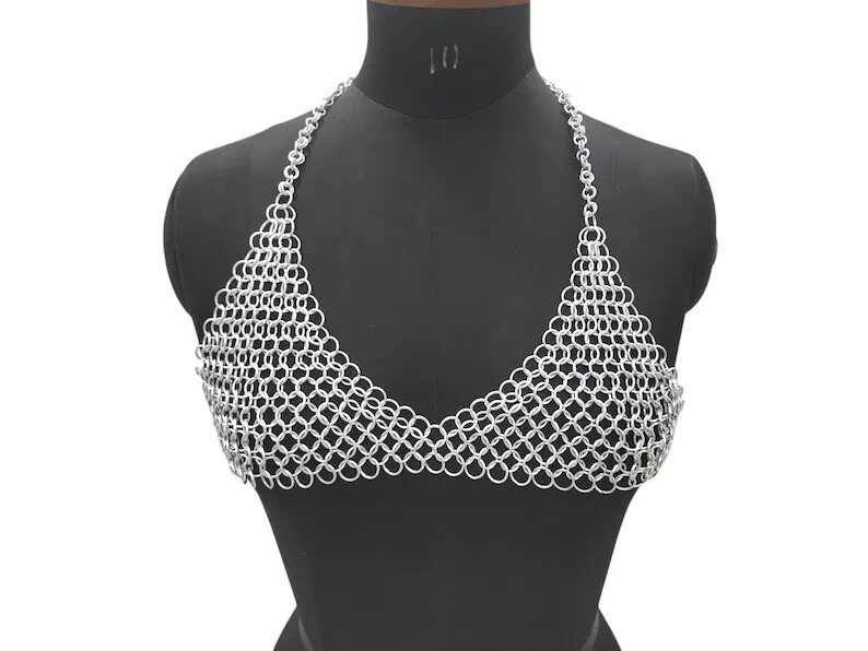 Medieval Handmade Aluminum Butted 10 mm Chainmail Bra For Hot Women | eBay