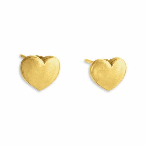 Azaggi Gold Plated Heart Shaped Stud Earrings Love Romantic Sweethearts ...
