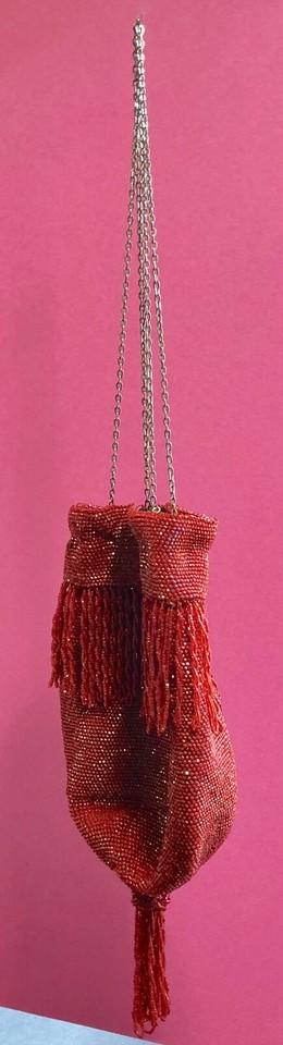 1920's Vintage Style Flapper Bag Evening Purse Art Deco RUBY RED Glass ...