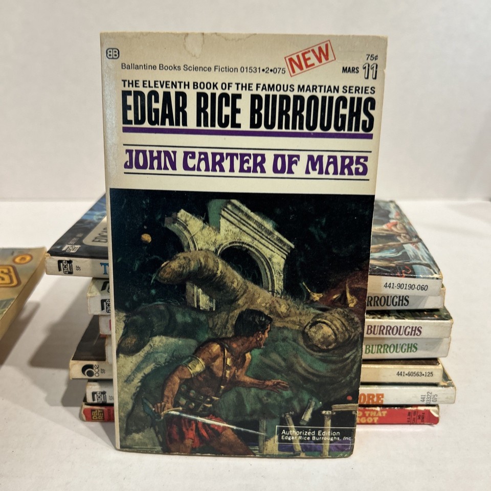 Vintage Edgar Rice Burroughs Sci-Fi Fantasy Paperback Lot Mars Venus ...