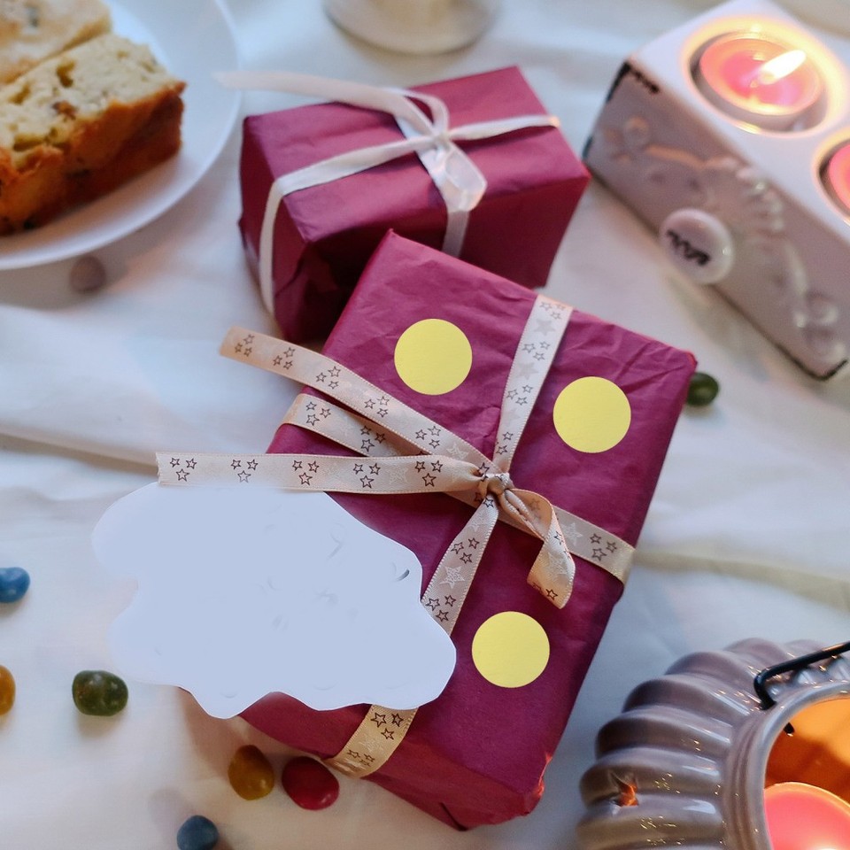 1 Roll 300pcs Scrape DIY Adhesive Sticker Round Label Paper Gift Decals ...