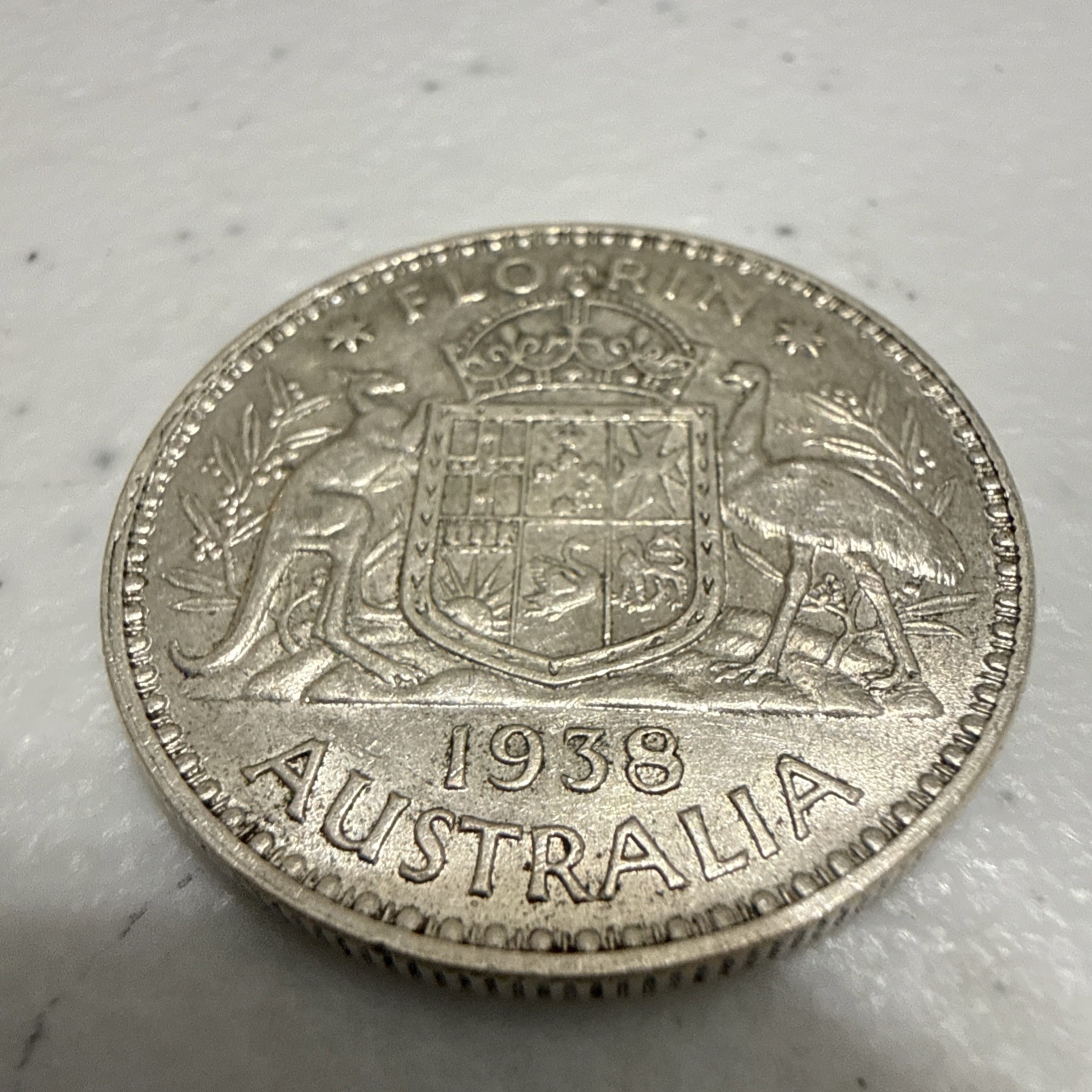1938 AUSTRALIA Large King George VI Roo/Ost OLD Silver Florin Coin | eBay