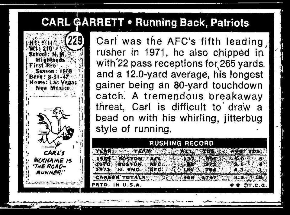 1972 Topps #229 Carl Garrett VG | eBay