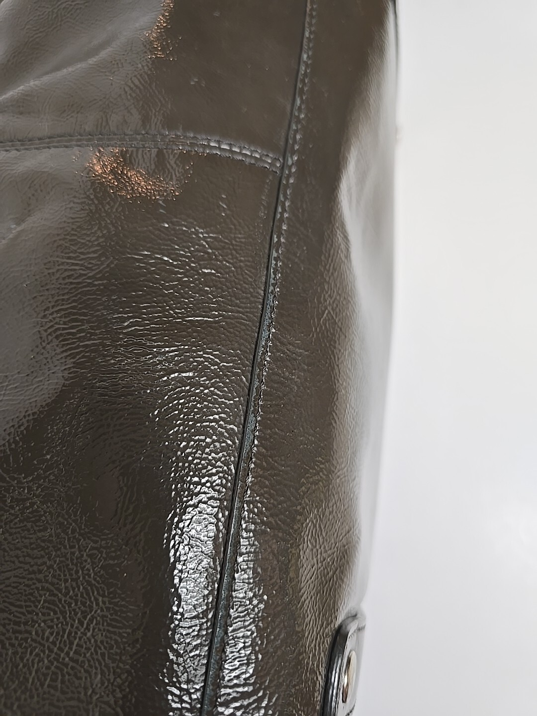 Coach Large Madison Sabrina Gray Patent Leather Satchel Bag Handbag ...