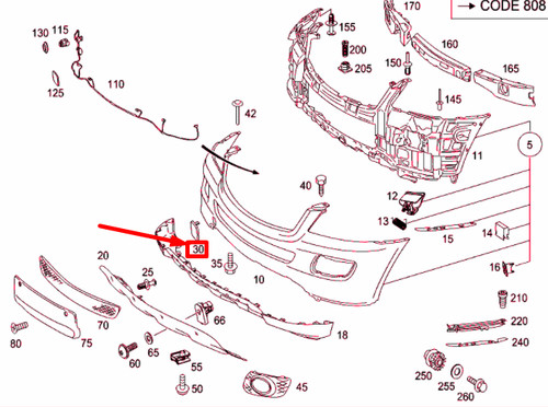 MERCEDES-BENZ ML W164 FRONT BUMPER TOW EYE COVER A16488500239775 NO ...