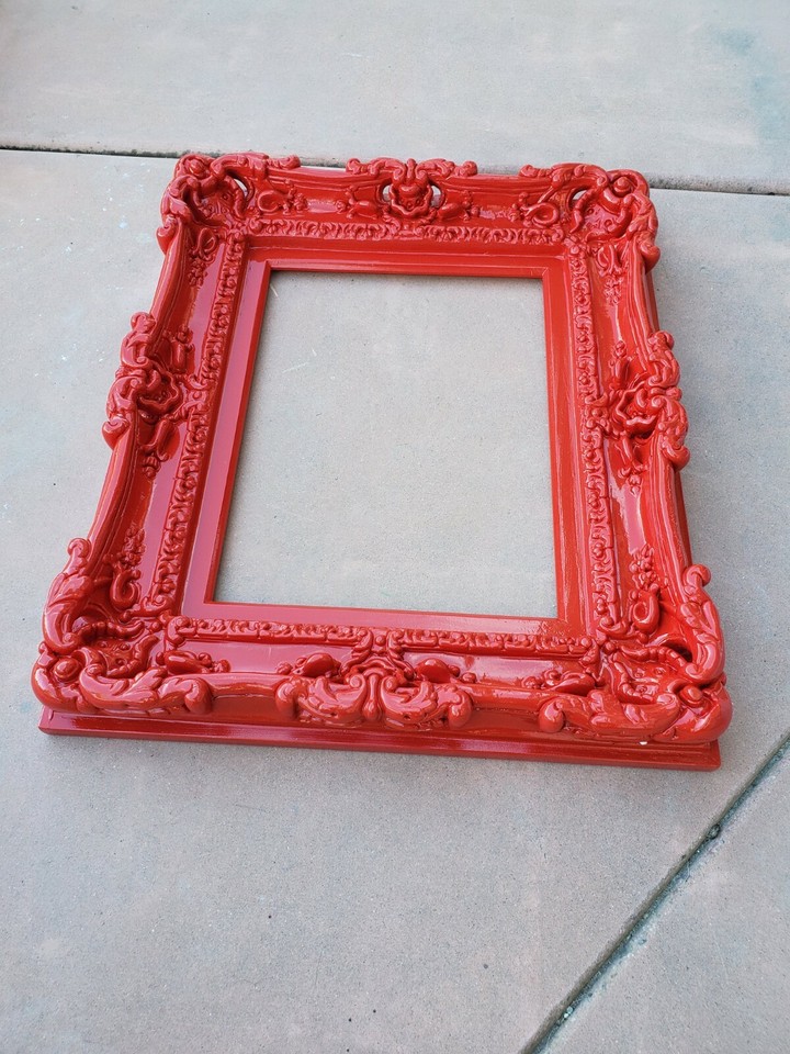 12x16 Red Picture Frame, Decorative Baroque Wall Picture Frame, Ornate ...