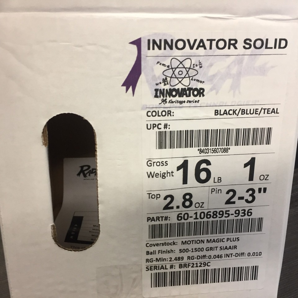 Radical Innovator Solid 1ST QUALITY bowling ball 16 LB. NEW IN BOX!! #129 | eBay