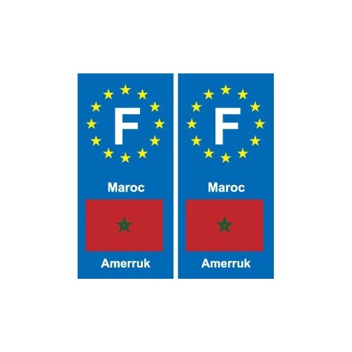 F Europe Maroc Morocco 2 autocollant plaque | eBay