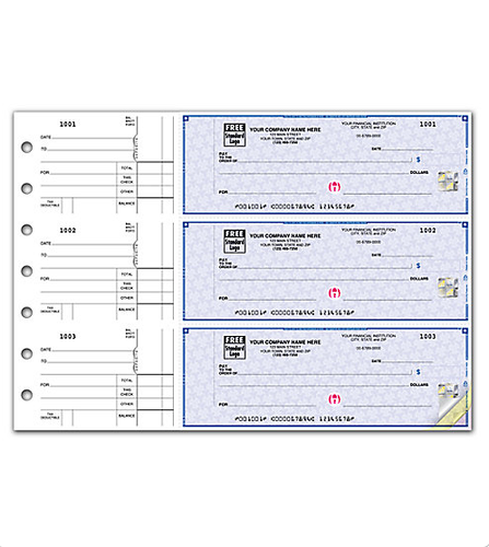 3-On-A-Page High Security 1 Part Business Size Checks - NEBS / Deluxe ...