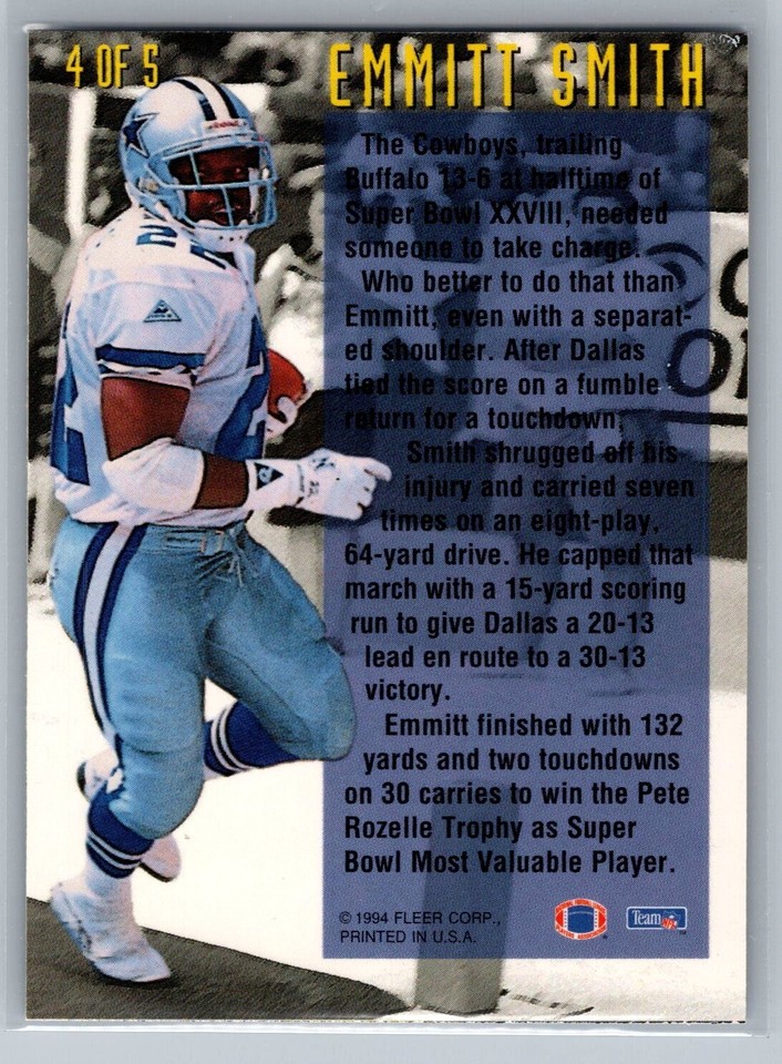 1994 Fleer Award Winner #4 Emmitt Smith - HOF NM-MT *TEXCARDS* | eBay