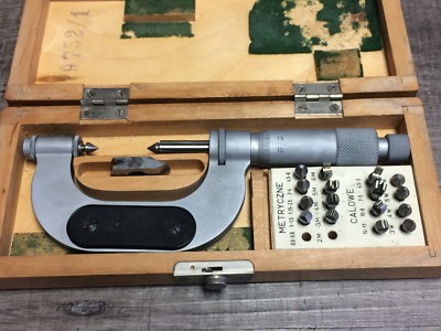 NICE POLAND 25 - 50MM METRIC THREAD PITCH MICROMETER .01MM | eBay