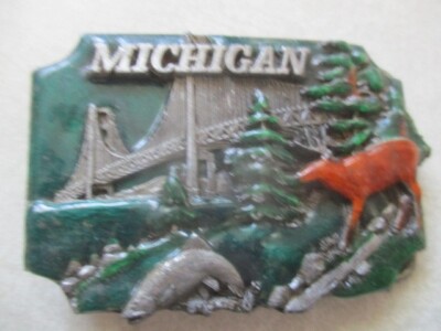 1989 Michigan Commemorative collectable belt buckle pre owned. 26 th ...