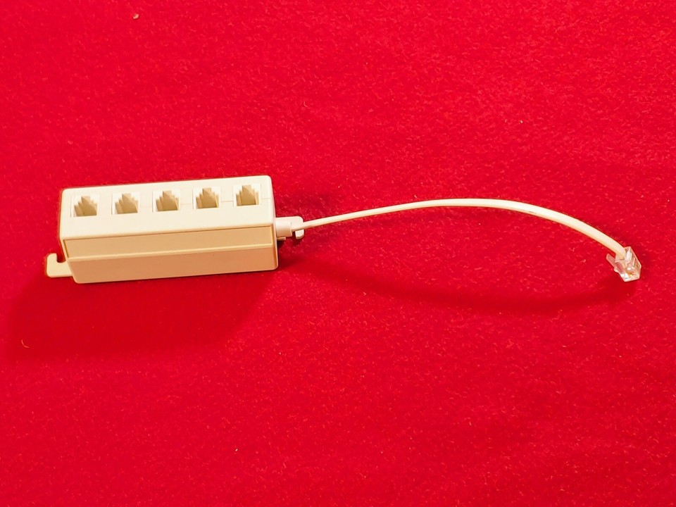 5 Way Phone Outlet Telephone Phone Modular Jack Splitter Adapter Beige ...