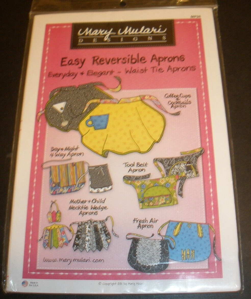 Easy Reversable Aprons Sewing Pattern Mary Mulari Designs MP26 | eBay