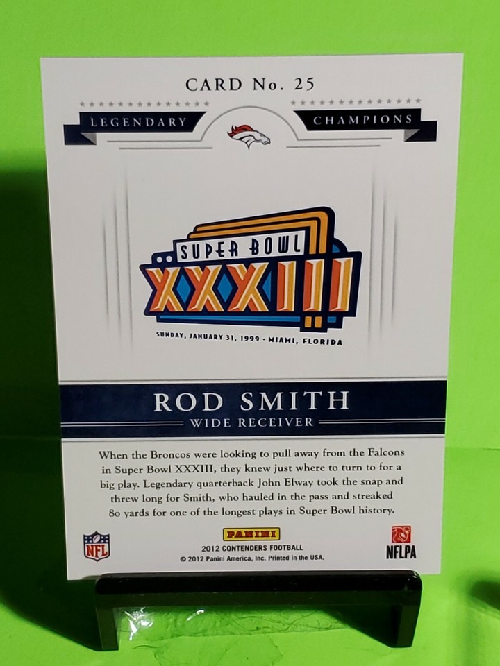 2012 Panini Contenders Legendary Champions Broncos Football Card #25 ...