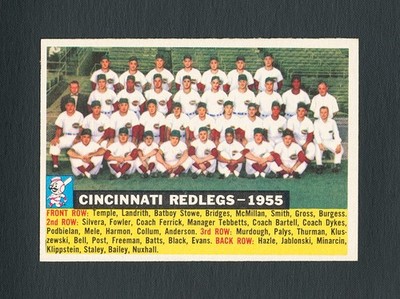 1956 Topps #90 Cincinnati Redlegs (Reds) Team Dated (1955) - Near Mint ...