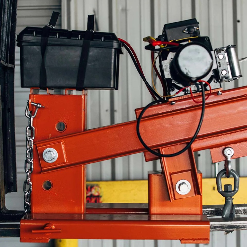 Titan Fork-Mounted Adjustable Hoist Pivoting Jib Boom Crane with ...