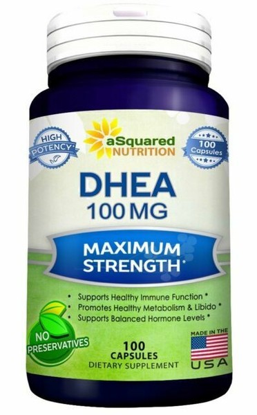 Pure DHEA 100mg Max Strength 100 Capsules to Promote Balanced Hormone ...