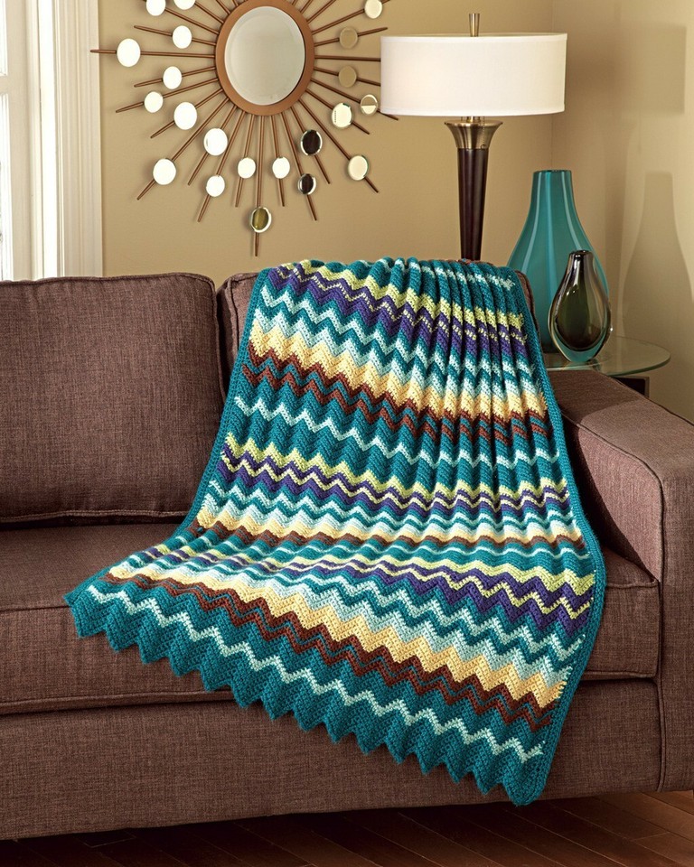 Crochet Pattern Book BEST of Mary Maxim RIPPLE AFGHANS ~ 10 Designs | eBay