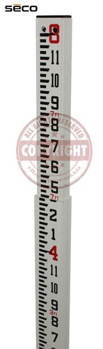 SECO CRAIN 8' FIBERGLASS INCH GRADE ROD,LASER LEVEL,BUILDERS,TOPCON ...