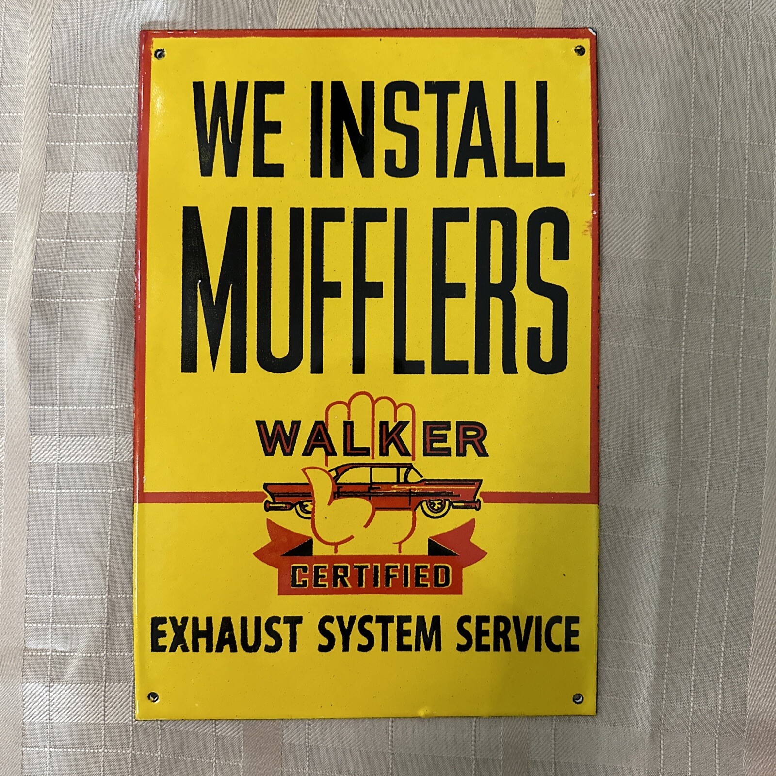 Porcelain Walker Mufflers Enamel Metal Sign | eBay